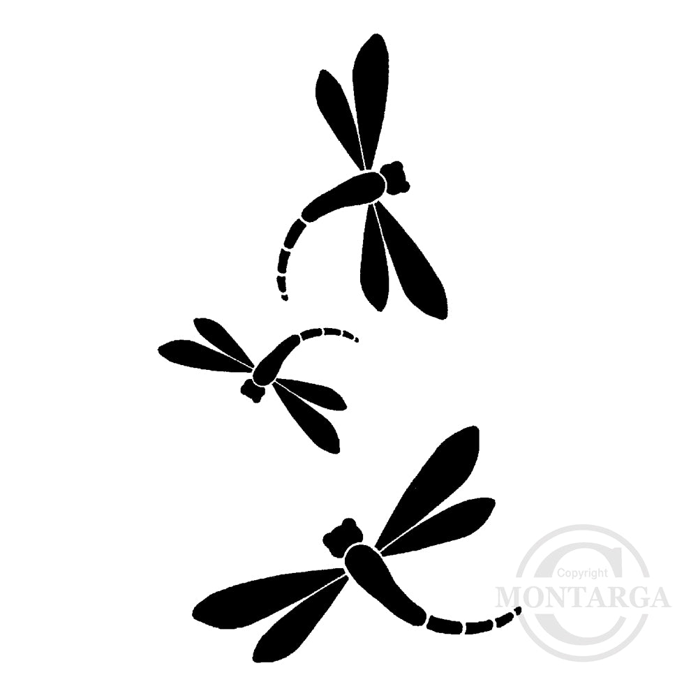 1365 E - Three Dragonflies Rubber Stamp – Rubber Stamps by Montarga