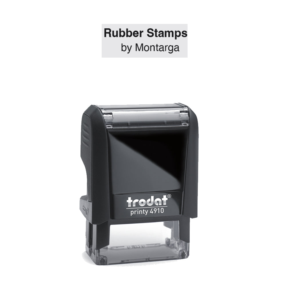Trodat 4910 - Custom Self Inking Stamp 9 x 26mm | Montarga – Rubber Stamps by Montarga