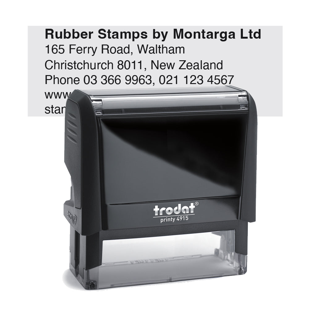 Trodat 4915 - Custom Self Inking Stamp 25 x 70mm | Montarga – Rubber Stamps by Montarga