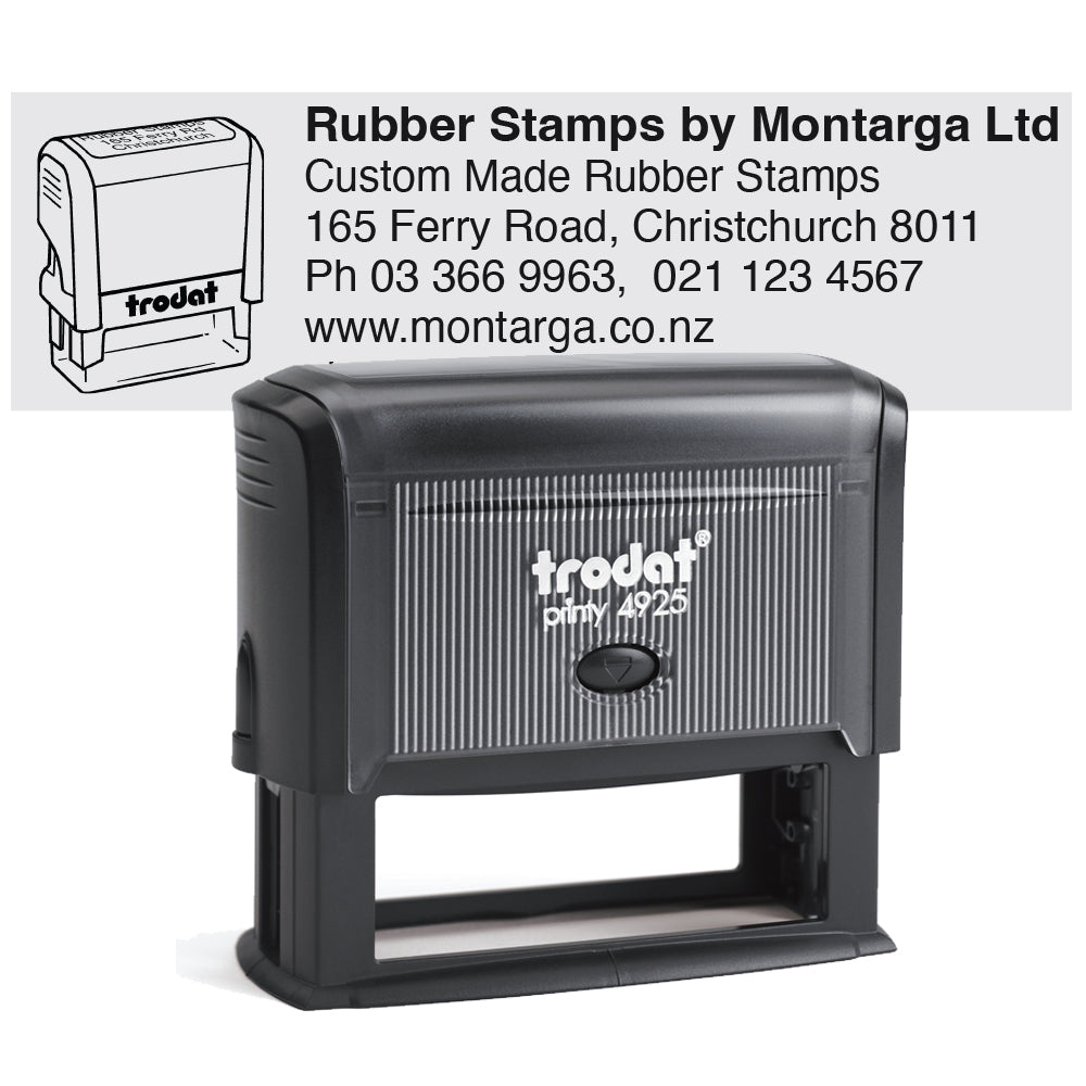 Trodat 4925 - Custom Self Inking Stamp 25 x 82mm | Montarga – Rubber Stamps by Montarga