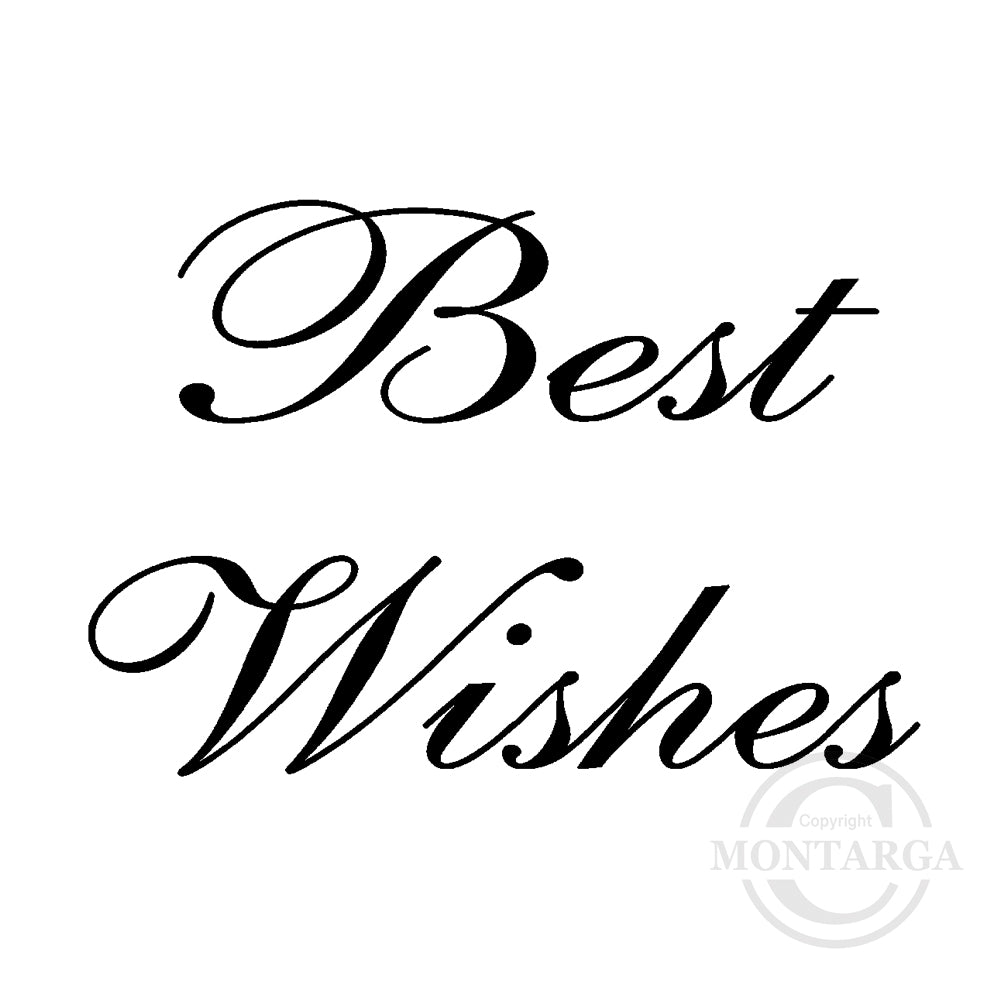 0120 D - Best Wishes Wording Rubber Stamps – Rubber Stamps by Montarga