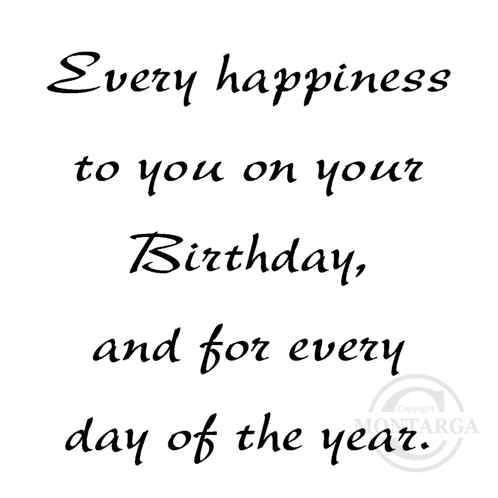 0137 F - Birthday Wording Rubber Stamp – Rubber Stamps by Montarga