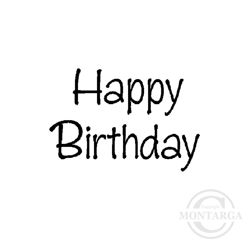 0182 A - Mini Happy Birthday Wording Rubber Stamp – Rubber Stamps by ...
