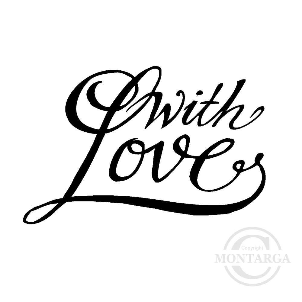 0224 D - With Love Wording Rubber Stamp – Rubber Stamps by Montarga
