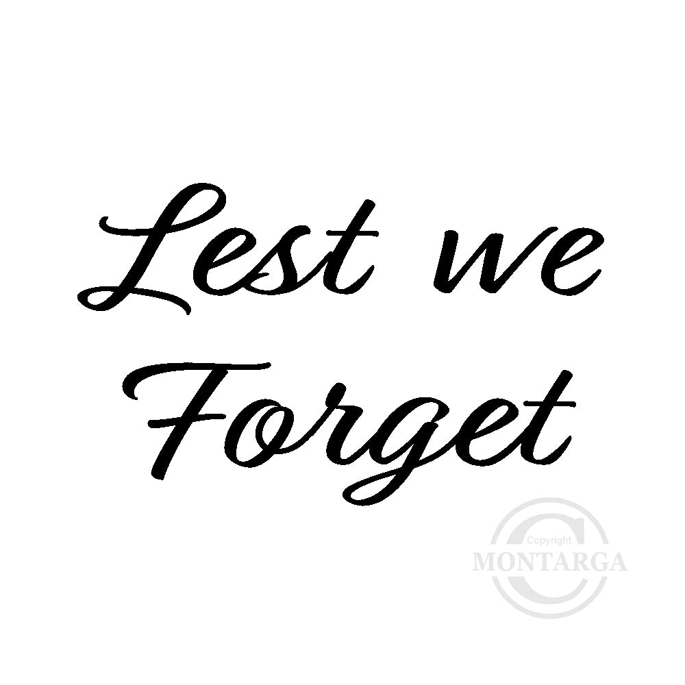 0302 B - Lest We Forget Anzac Wording Rubber Stamp | Montarga – Rubber ...