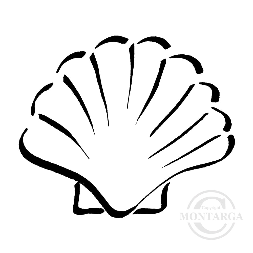 1456 F - Shell Rubber Stamp – Rubber Stamps by Montarga