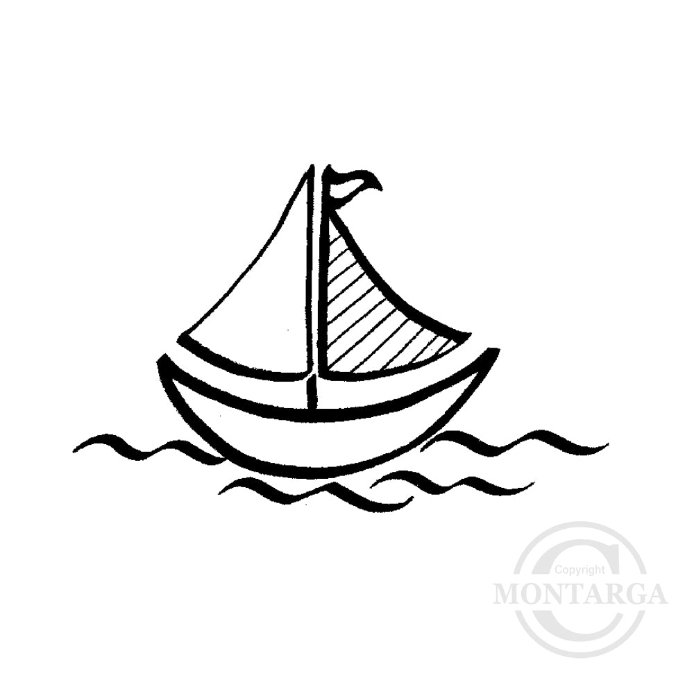 1463 B or E - Sail Boat Rubber Stamp – Rubber Stamps by Montarga