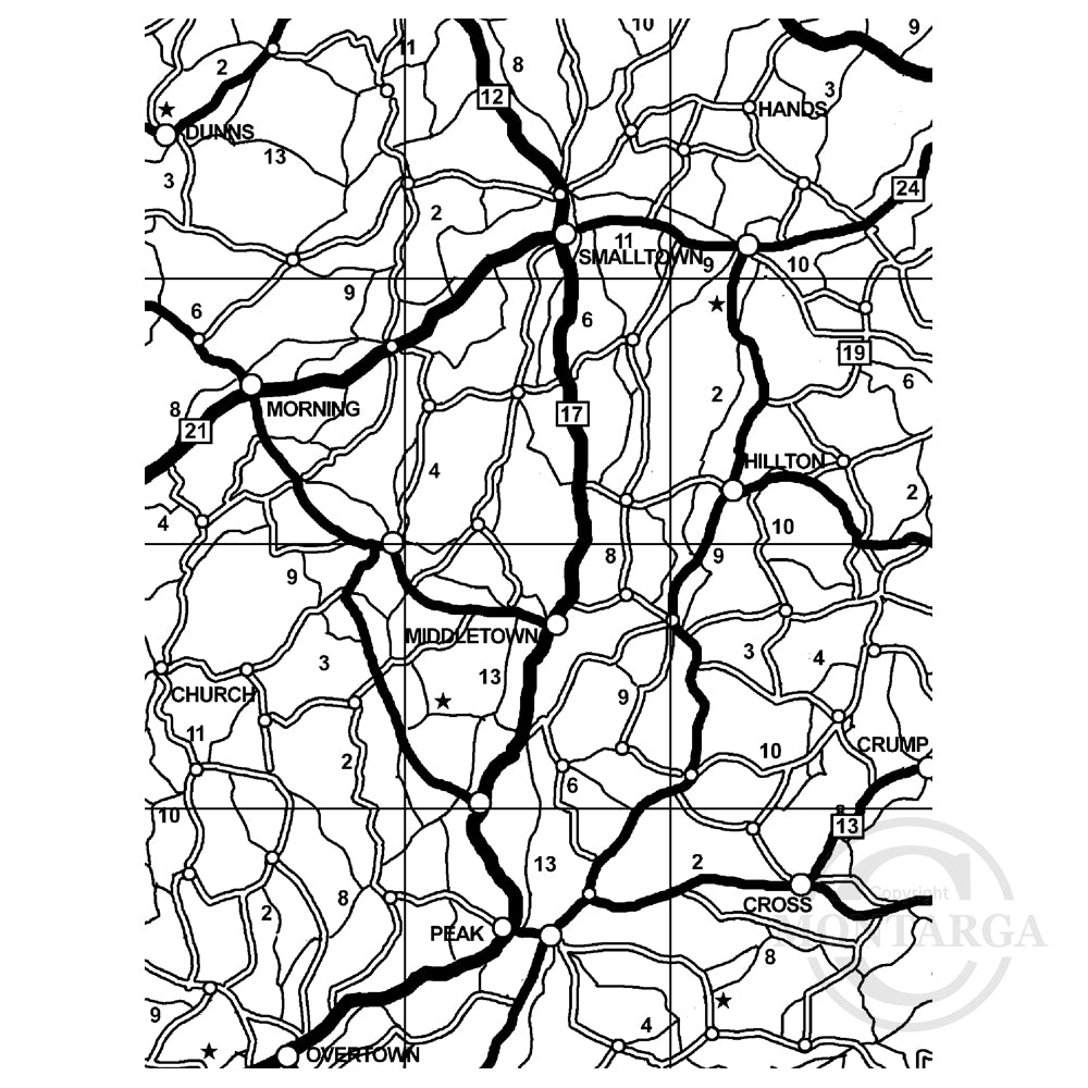 1741 I - Road Map Rubber Stamp – Rubber Stamps by Montarga