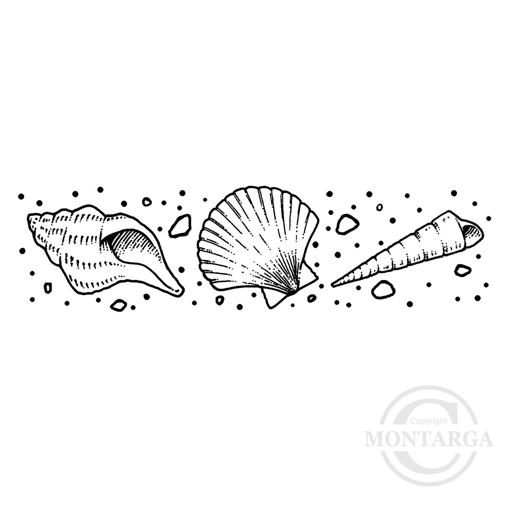 1834 BB - Shells Rubber Stamp – Rubber Stamps by Montarga