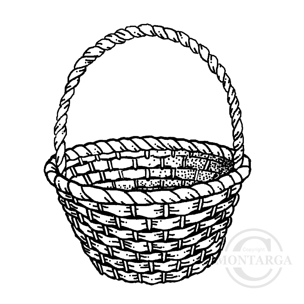 1895 G - Basket Rubber Stamp – Rubber Stamps by Montarga