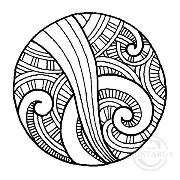 1917 A C or G - Koru Pattern Circle Rubber Stamp – Rubber Stamps by ...