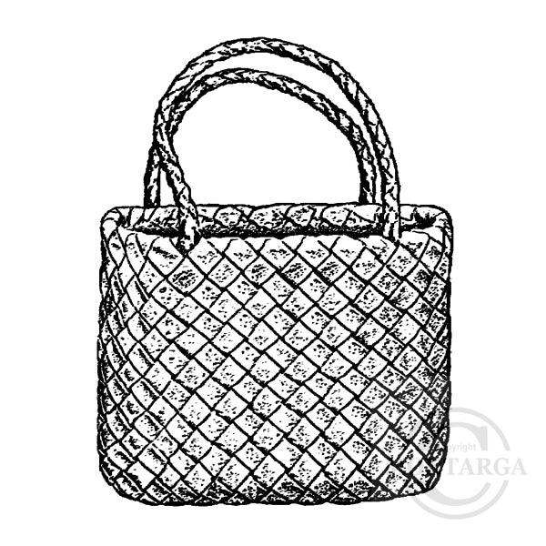 1985 D or F - Kete Flax Bag Rubber Stamp – Rubber Stamps by Montarga