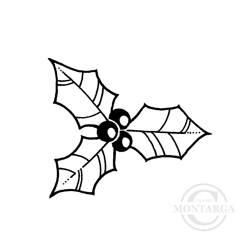 2135 A - Holly Rubber Stamp – Rubber Stamps by Montarga