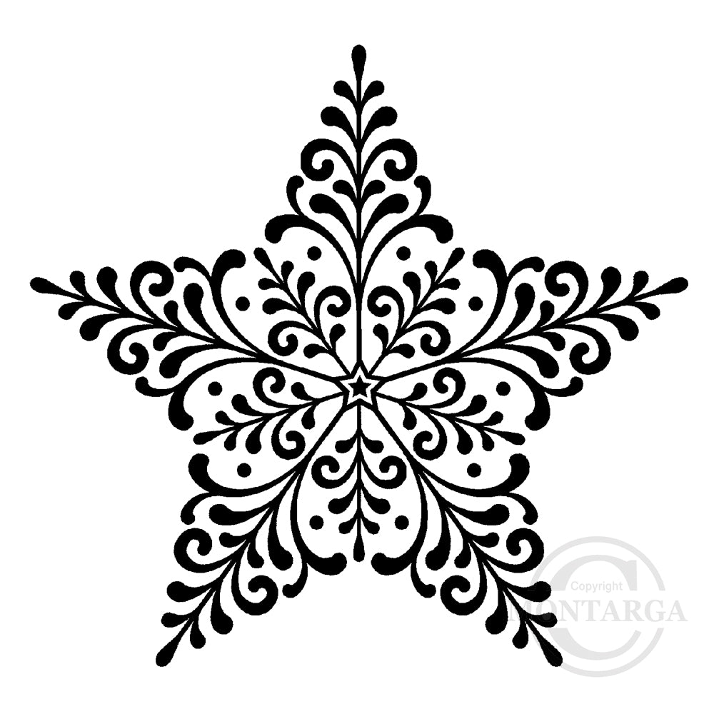 2412 G - Filigree Star Rubber Stamp – Rubber Stamps by Montarga
