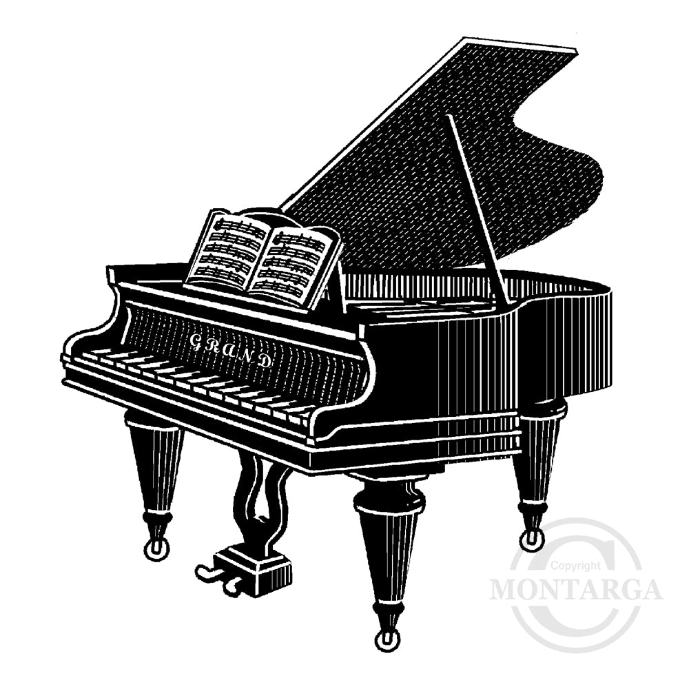 2645 G - Piano Rubber Stamp – Rubber Stamps by Montarga