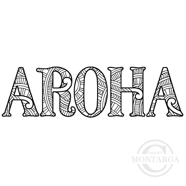 2798 BB - Aroha Wording Rubber Stamp – Rubber Stamps by Montarga