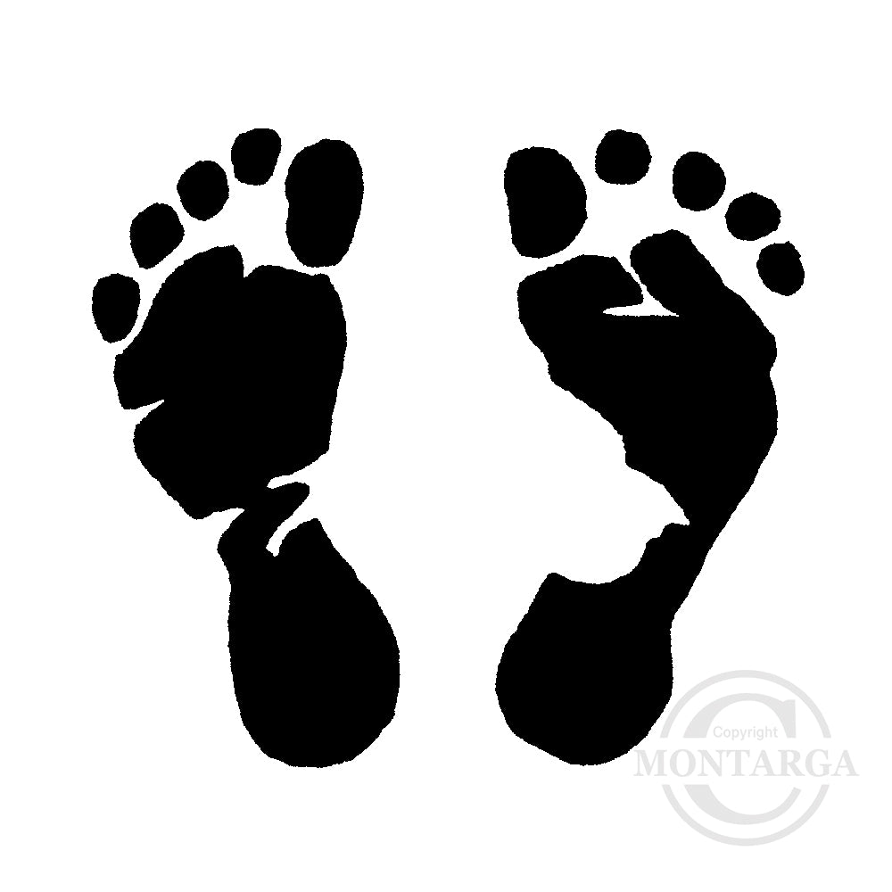 3121 A, C or F - Foot Prints Rubber Stamp – Rubber Stamps by Montarga