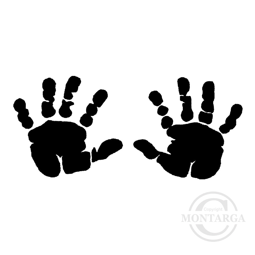 3122 B - Handprints Rubber Stamp – Rubber Stamps by Montarga