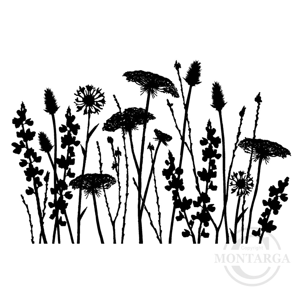 3279 GG - Wildflowers Rubber Stamp – Rubber Stamps by Montarga