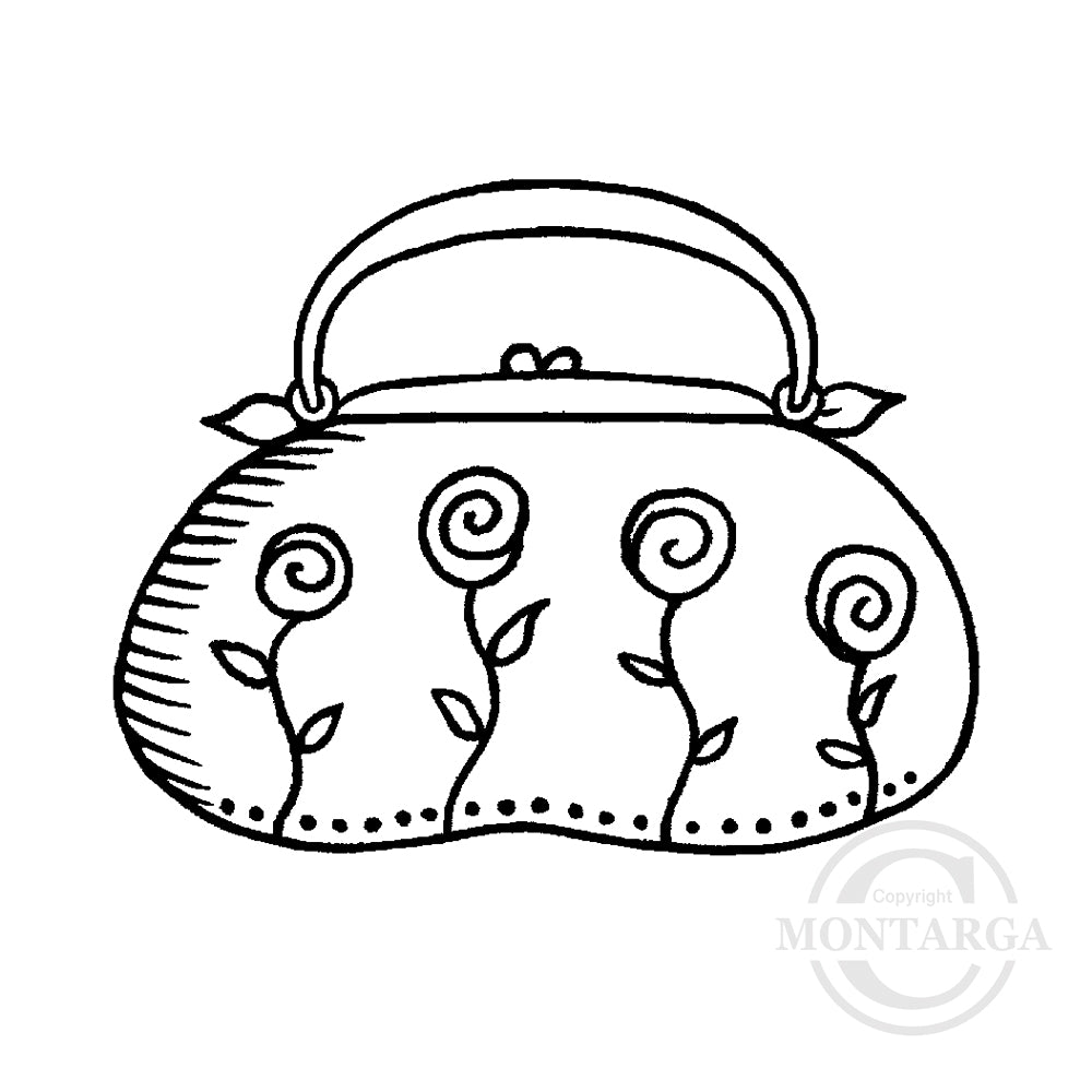 3816 C - Handbag Rubber Stamp – Rubber Stamps by Montarga