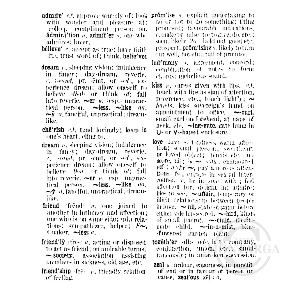 3919 I - Dictionary Background Rubber Stamp – Rubber Stamps by Montarga