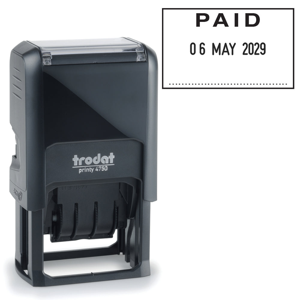 Trodat 4750 Self Inking Dater Stamp - PAID | Montarga – Rubber Stamps ...