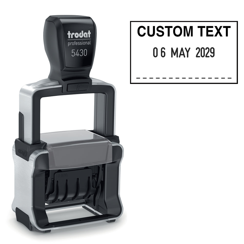 Trodat 5430 Self Inking Date Stamp - With Custom Text | Montarga ...