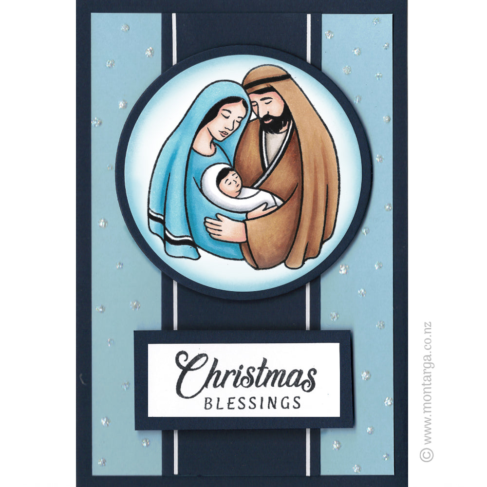Card Sample - Nativity Scene | Montarga – Rubber Stamps by Montarga