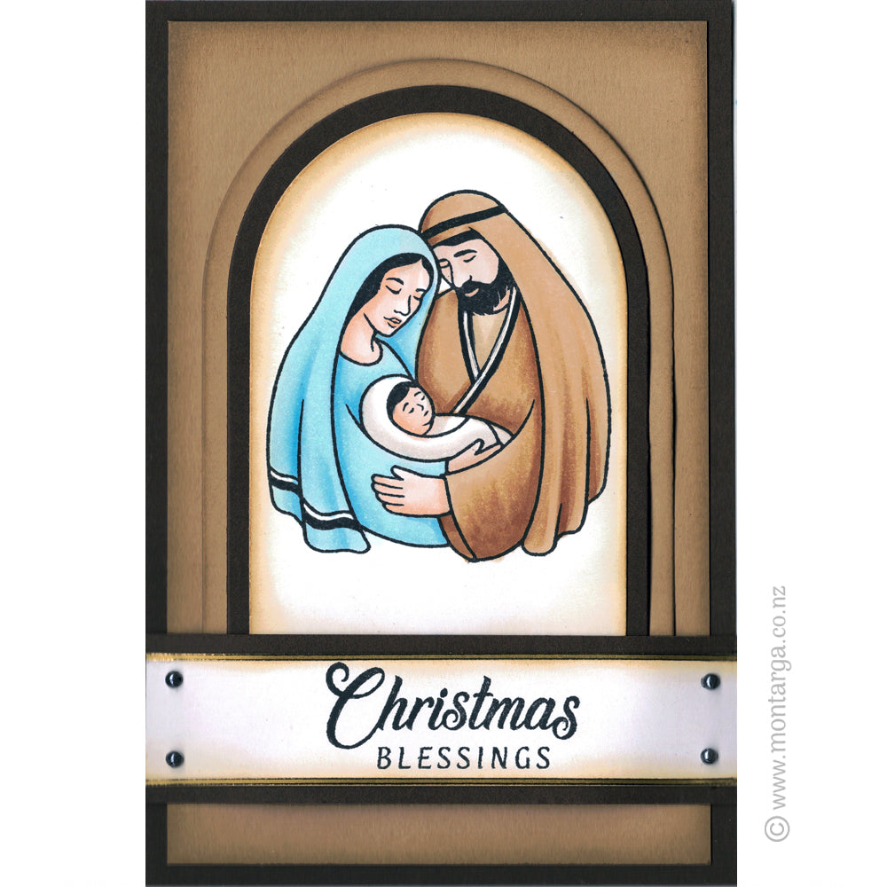 Card Sample - Nativity Scene | Montarga – Rubber Stamps by Montarga