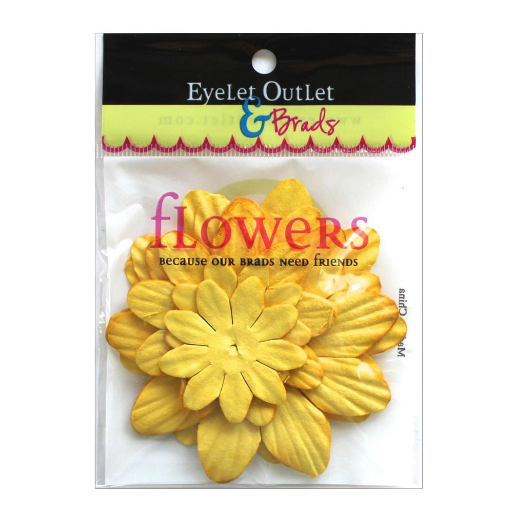 Eyelet Outlet Paper Flowers - Yellow – Rubber Stamps by Montarga