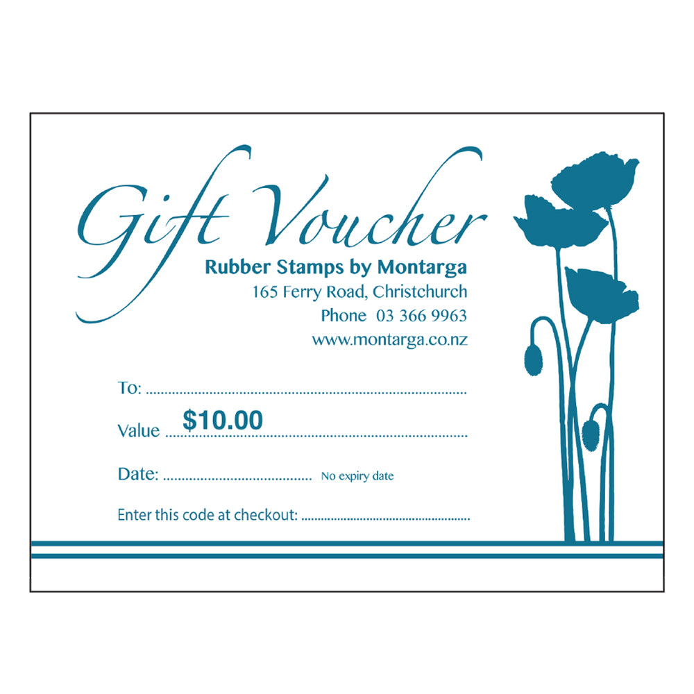 Gift Voucher $10 – Rubber Stamps by Montarga