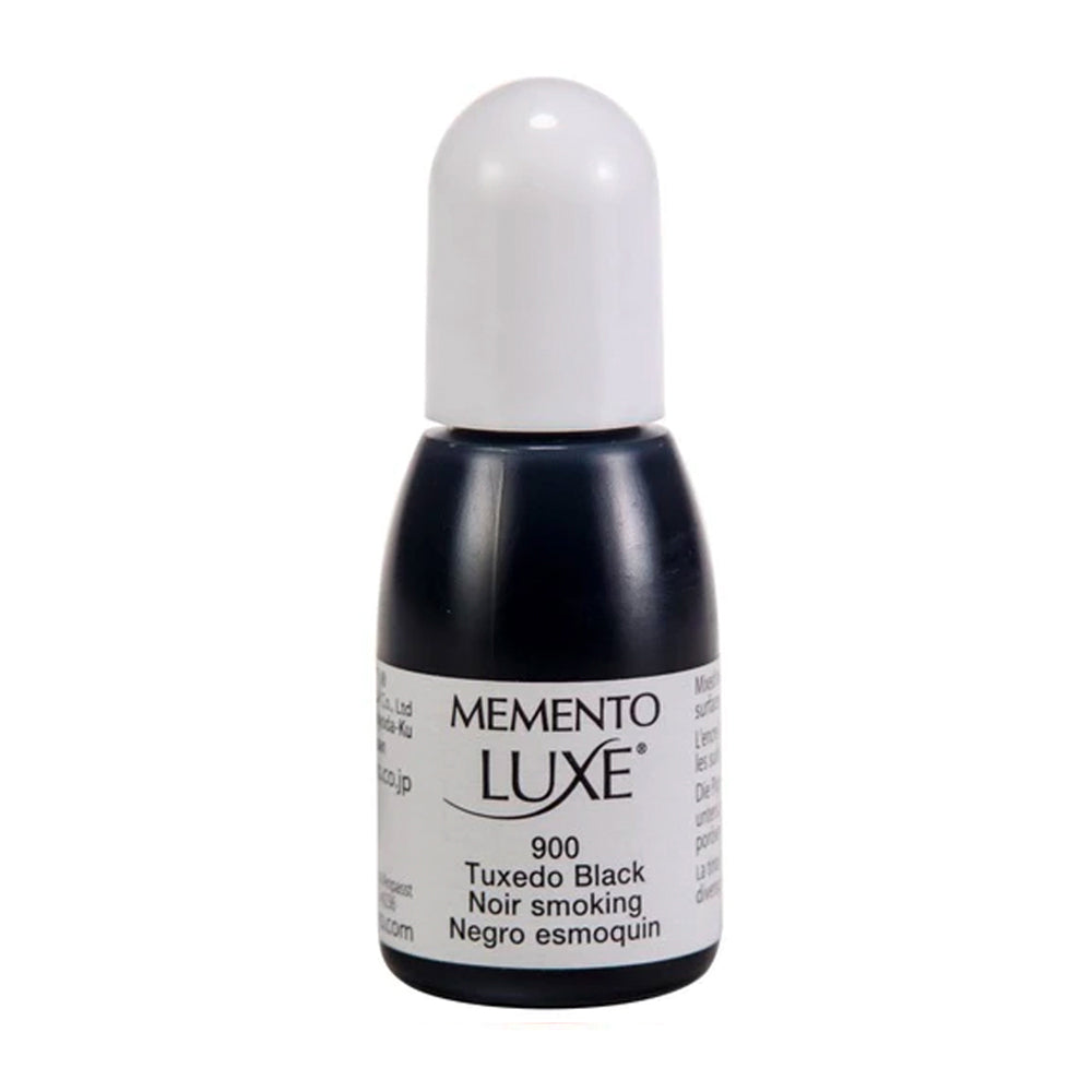 Tsukineko Memento Luxe Pigment Reinker Bottle - Tuxedo Black – Rubber ...