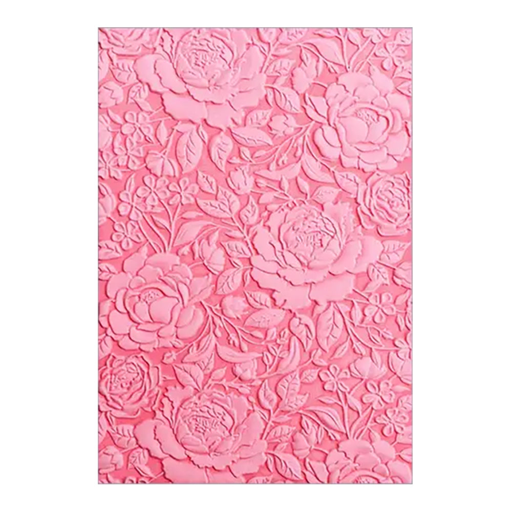 Montie's Craft Supplies 3D Embossing Folder - Rose Background – Rubber ...