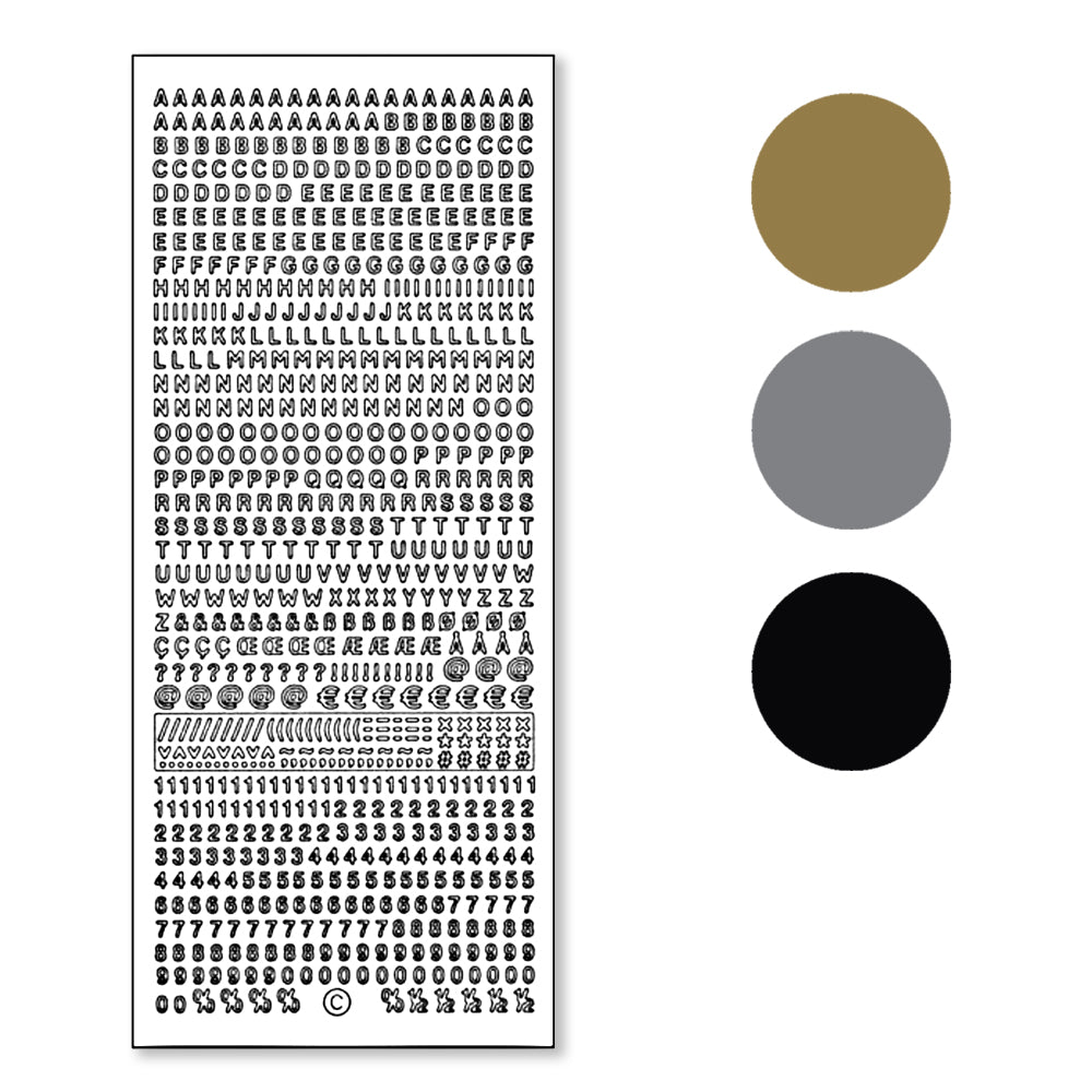 PeelCraft Stickers - Alphabet & Numbers - Tiny Plain Font PC1000 ...