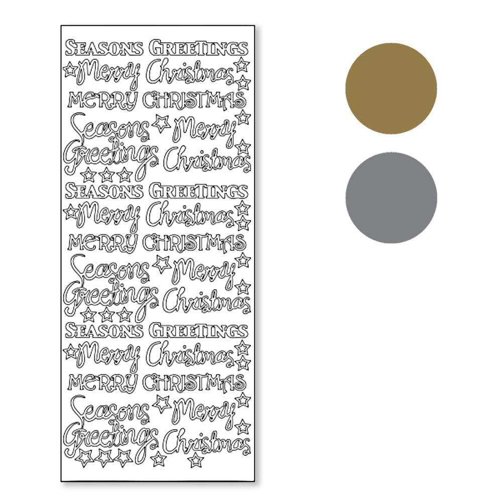 PeelCraft Stickers - Christmas Wording - Season's Greetings / Merry Ch ...