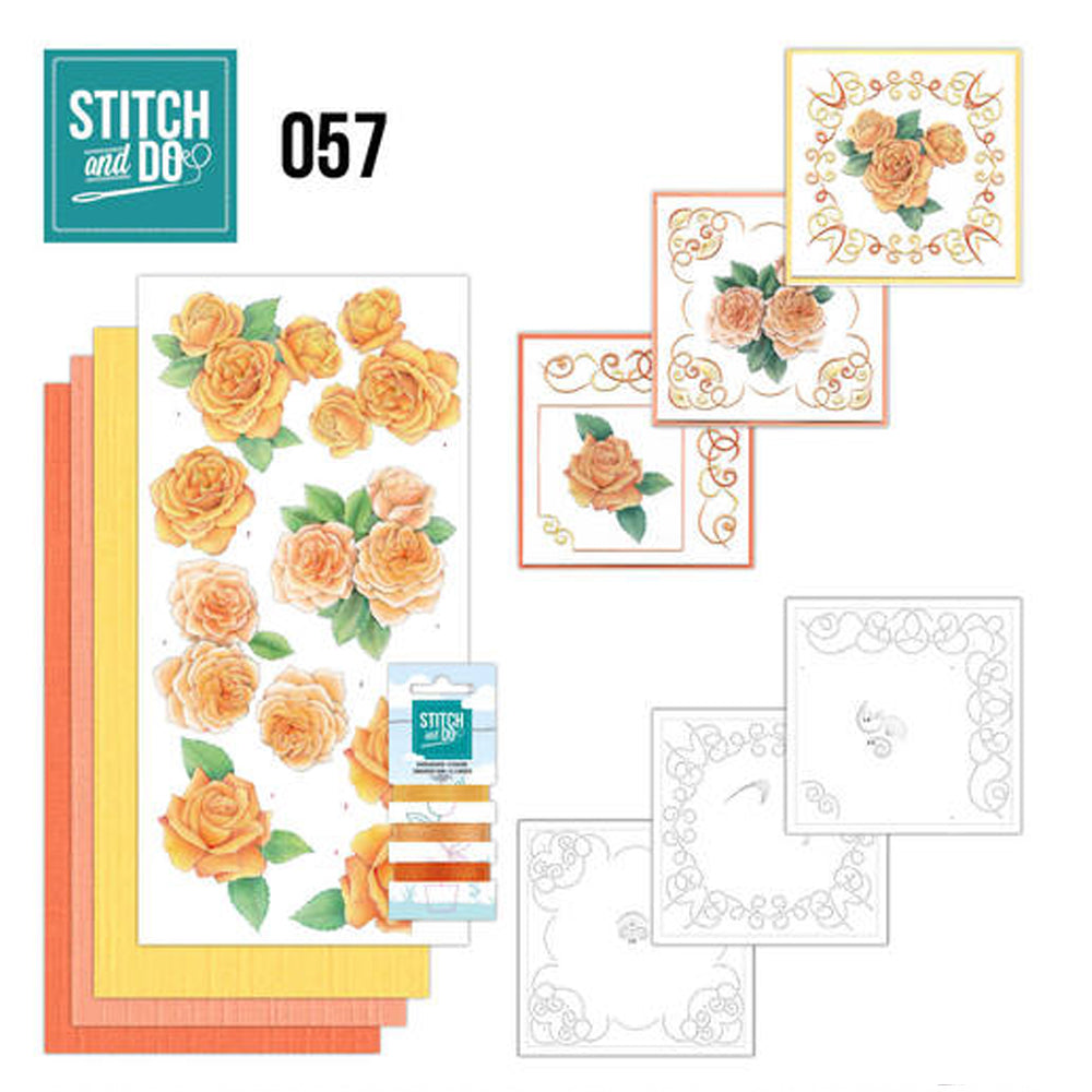 Stitch and Do Kit - 57 Orange Roses – Rubber Stamps by Montarga