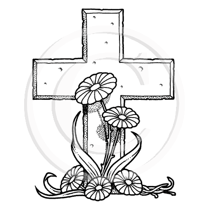 0324 F - Cross Rubber Stamp – Rubber Stamps by Montarga