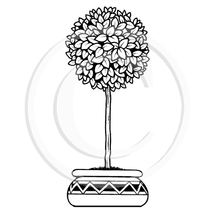 0634 FF - Topiary Tree Rubber Stamp – Rubber Stamps by Montarga