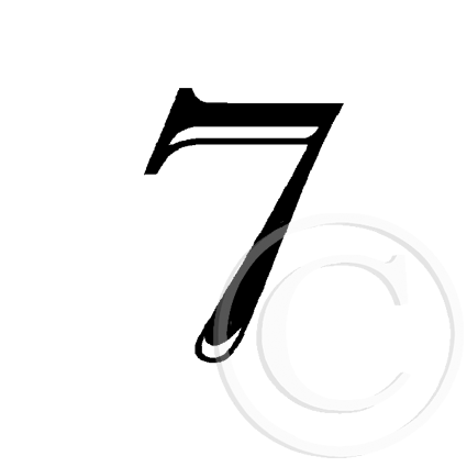 Small 2537 A - Number Seven Rubber Stamp – Rubber Stamps by Montarga