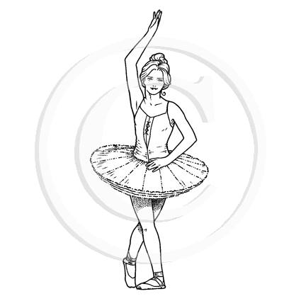 2616 E - Ballet Dancer Rubber Stamp – Rubber Stamps by Montarga