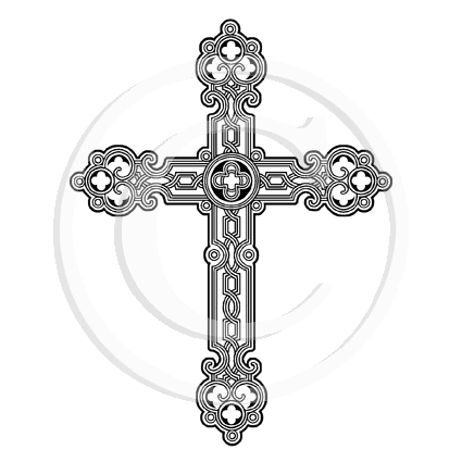 2821 G - Ornate Cross Rubber Stamp – Rubber Stamps by Montarga