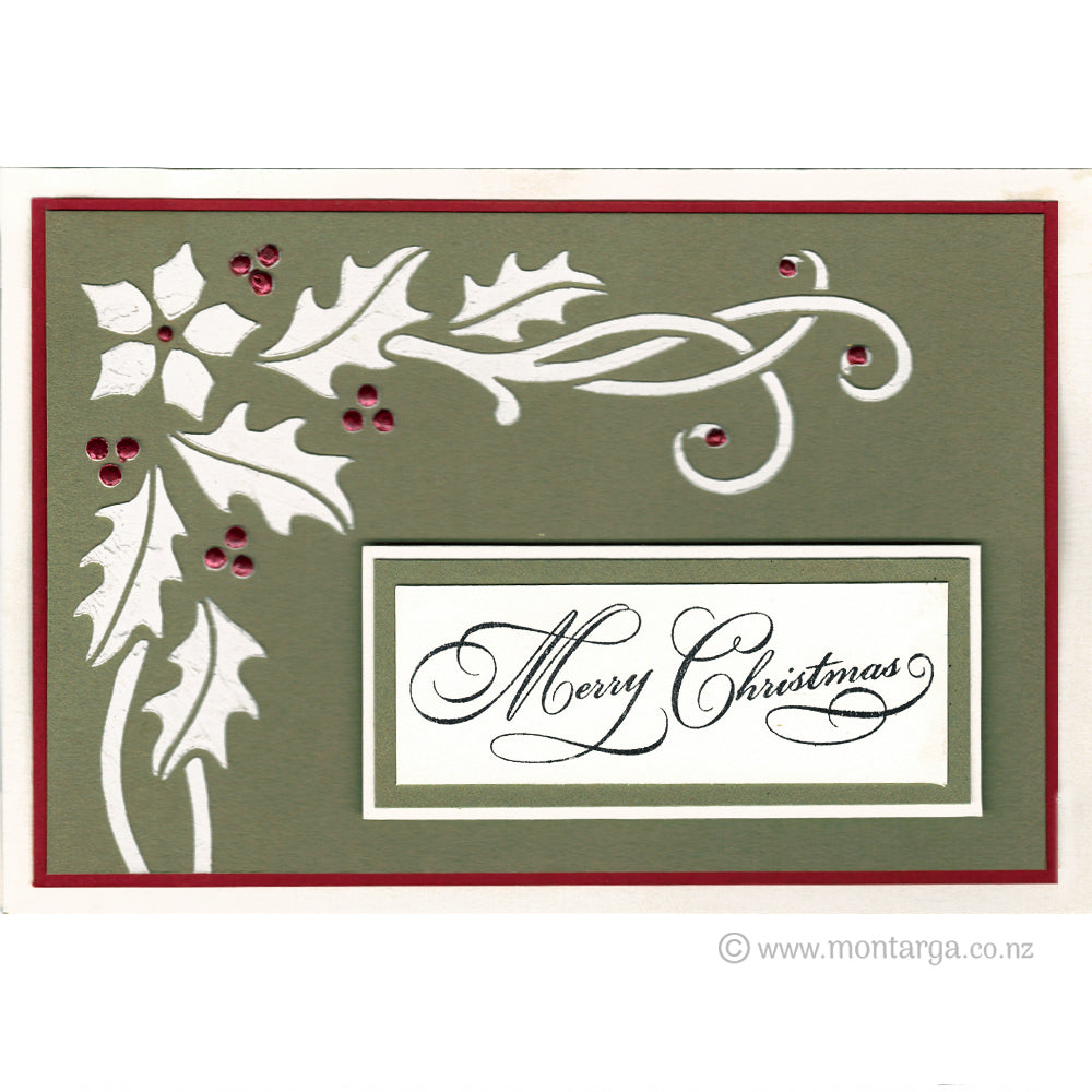 Card Sample - Christmas Border - Stencil | Montarga – Rubber Stamps by ...