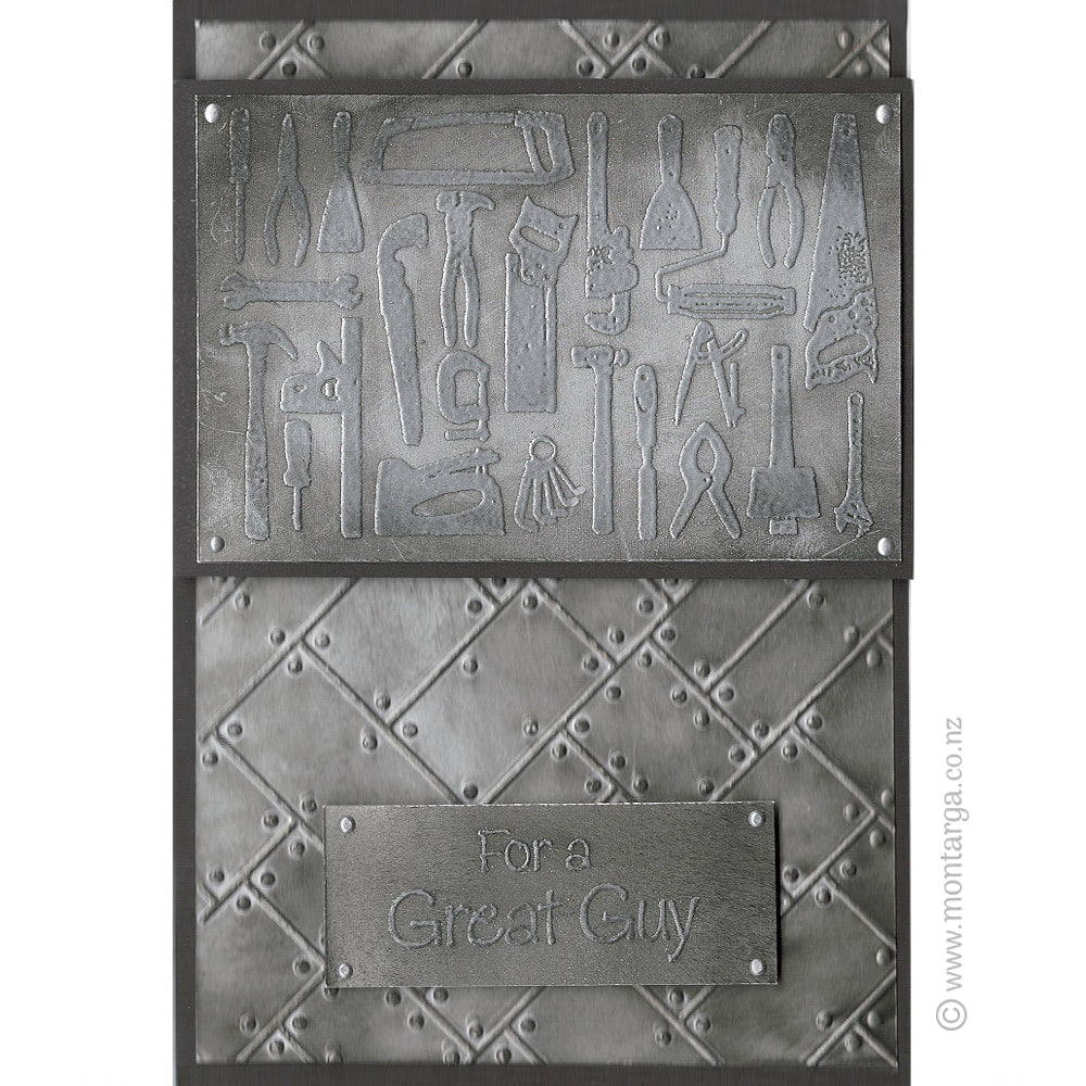 Card Sample - Metal Plates | Montarga – Rubber Stamps by Montarga